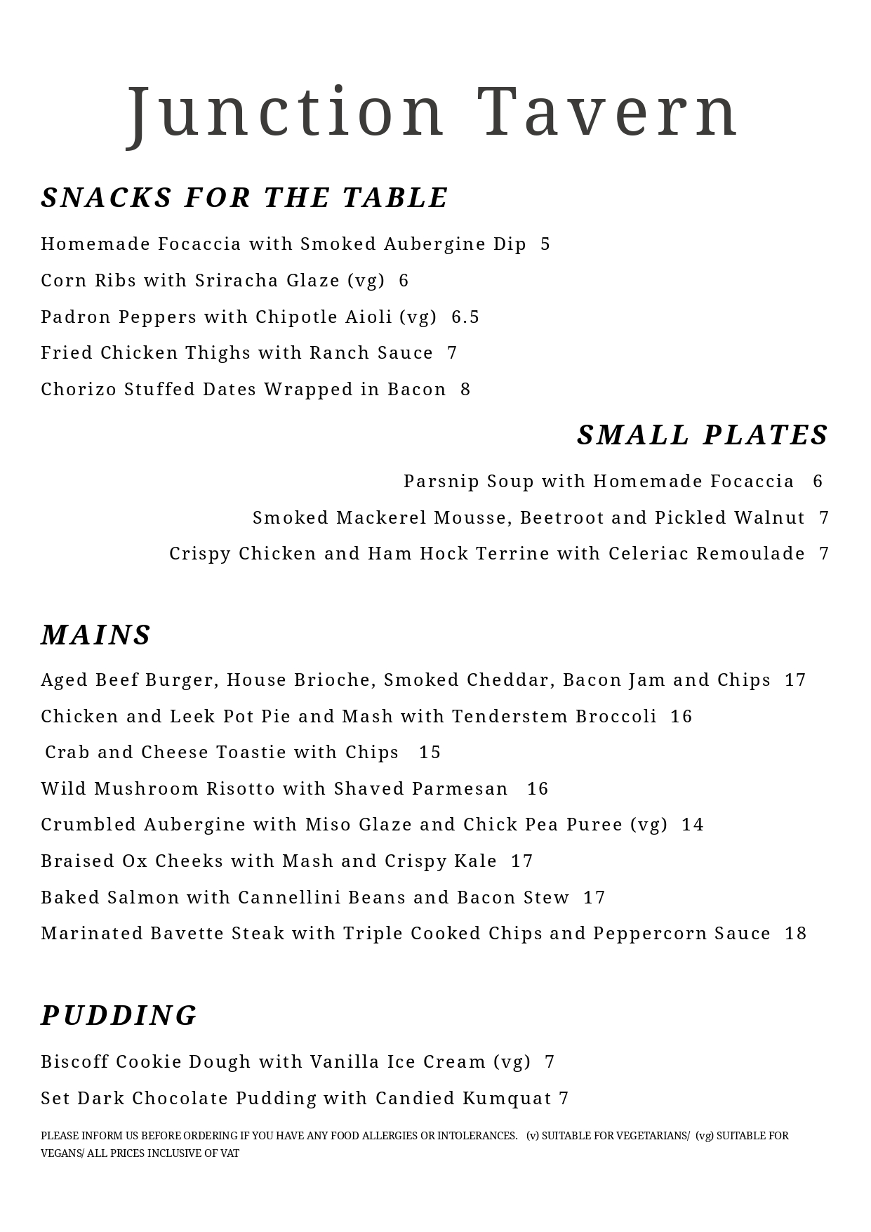Food - Junction Tavern